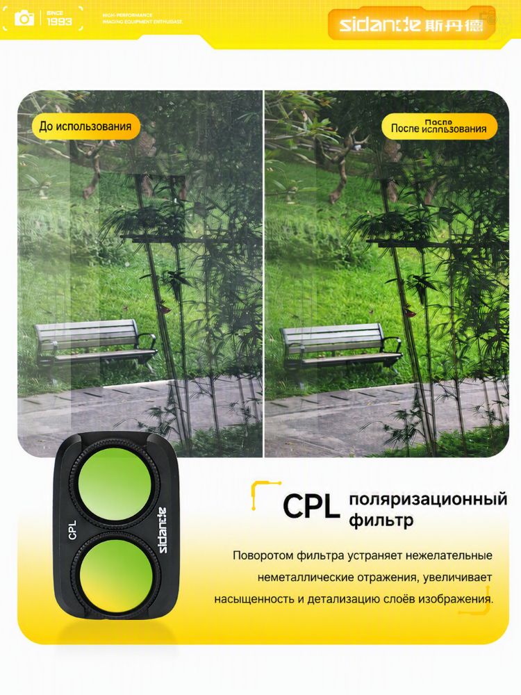 SIDANDE Snap-on Filter Поляризатор CPL, подходит для OSMO Pocket 4P