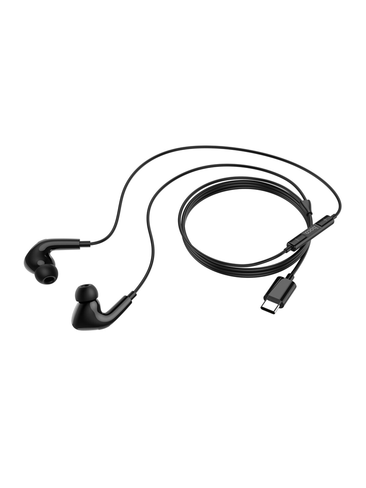 Наушники hoco проводные, M101 Pro Crystal вакуумные с микрофоном, штекер Type USB-C, длина кабеля 1.2м, черный