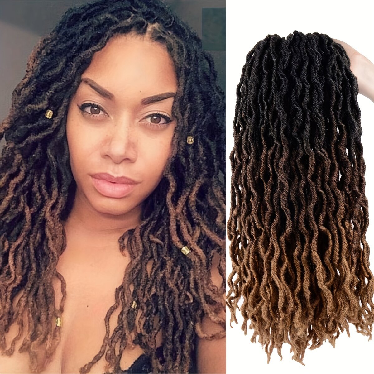Искусственные волосы для крокешного плетения, стиль Gypsy Locs и Passion Twist, мягкие дреды с готовыми петлями, длина 18 дюймов, цвет OT30/27 омбре
