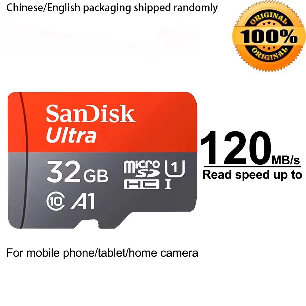 SanDisk Ultra 32GB microSD карта памяти 120MB/s A1