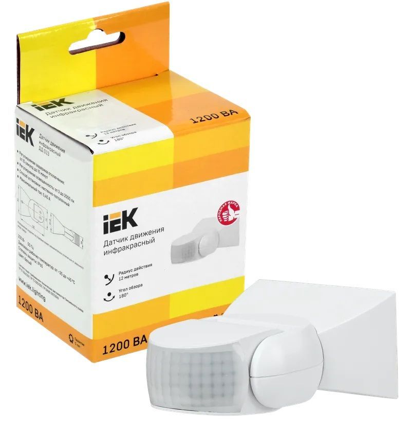 Датчик движения ДД-013 1200Вт IP54 настенно-потолочный белый IEK