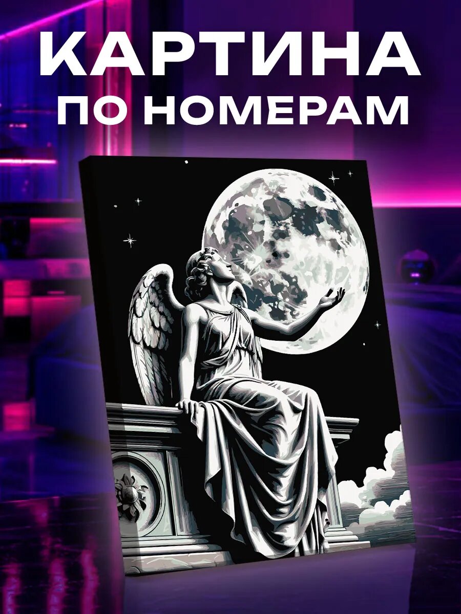 Картина по номерам Ангел и полнолуние
