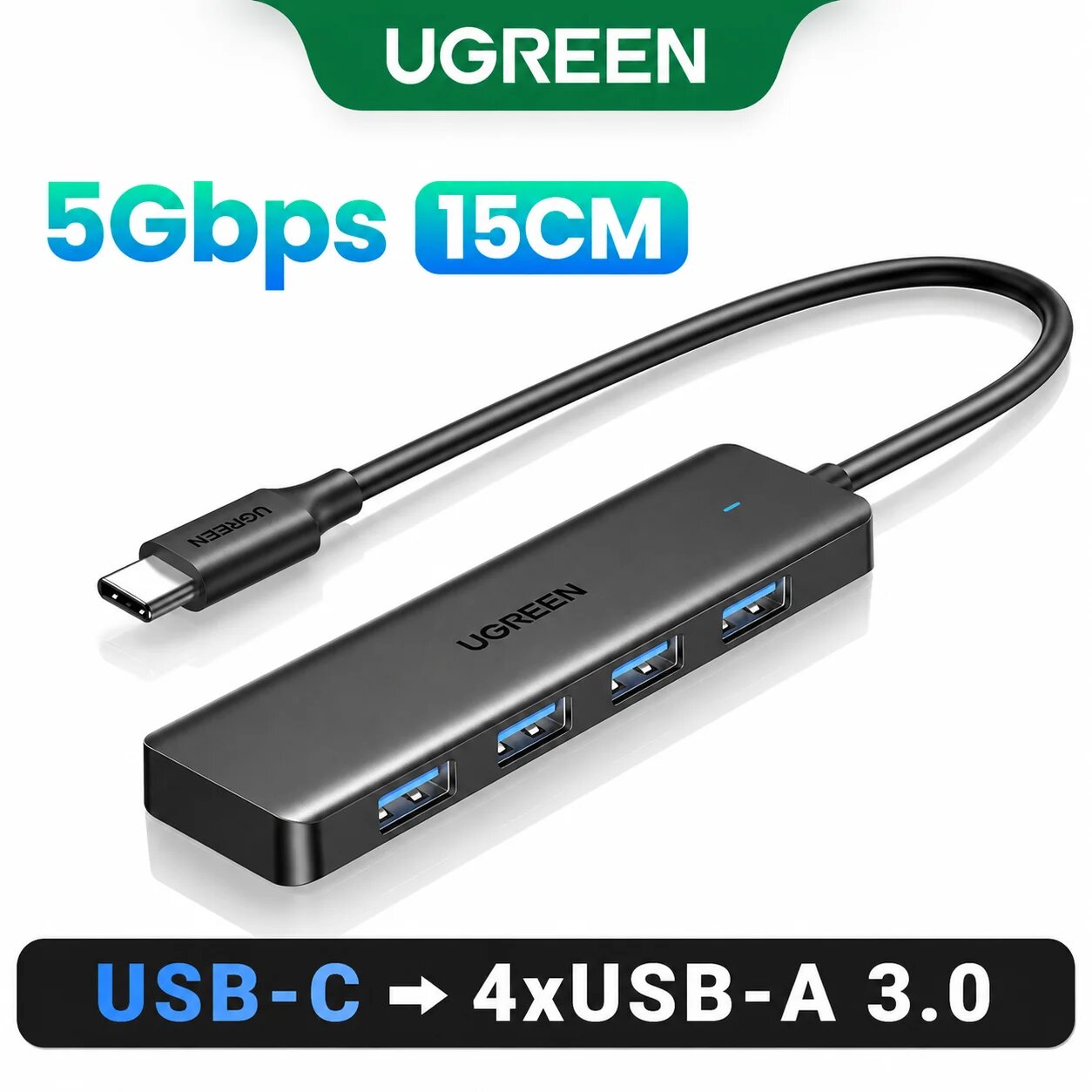 UGREEN USB 3.0 концентратор 4 порта USB-C 15CM Cable
