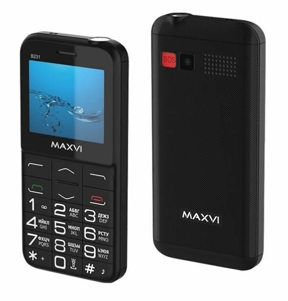 Мобильный телефон Maxvi B231 Черный 2 sim 2.31 Цветной TFT GSM