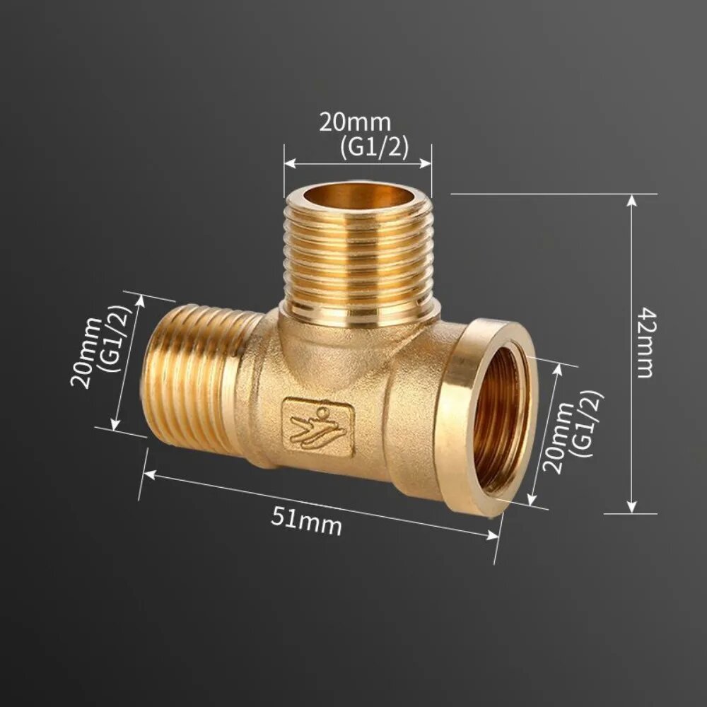 Латунный тройник 1/2 BSP медных фитингов M F 02