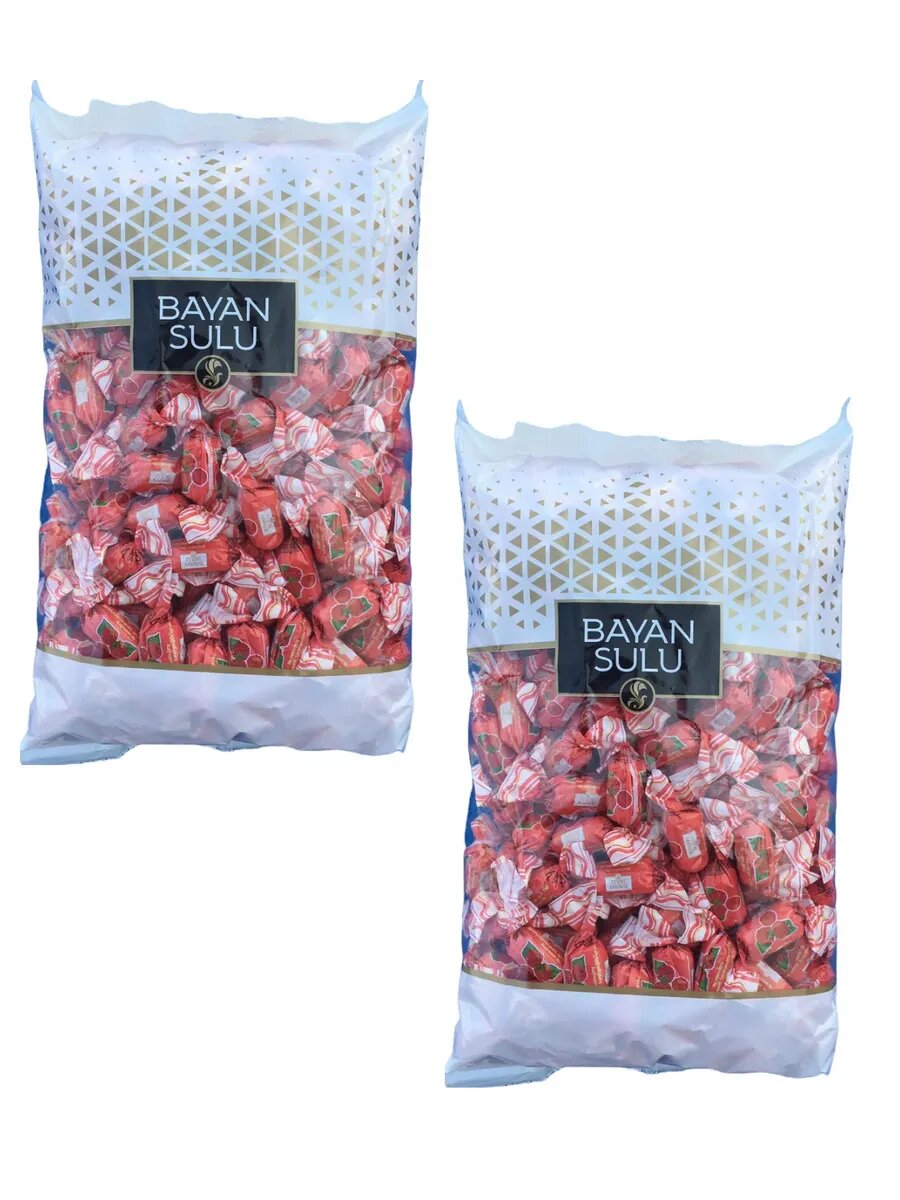 Bayan Sulu Конфеты карамель со вкусом малины, 1 кг, 2 уп