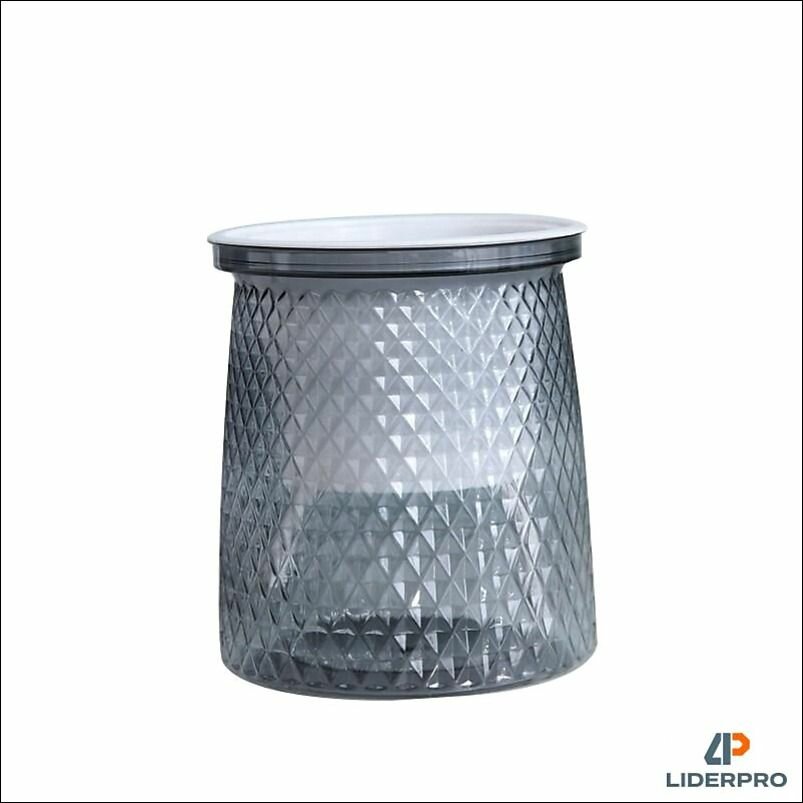 Стеклянная банка с крышкой, 1 л, для хранения продуктов, серая