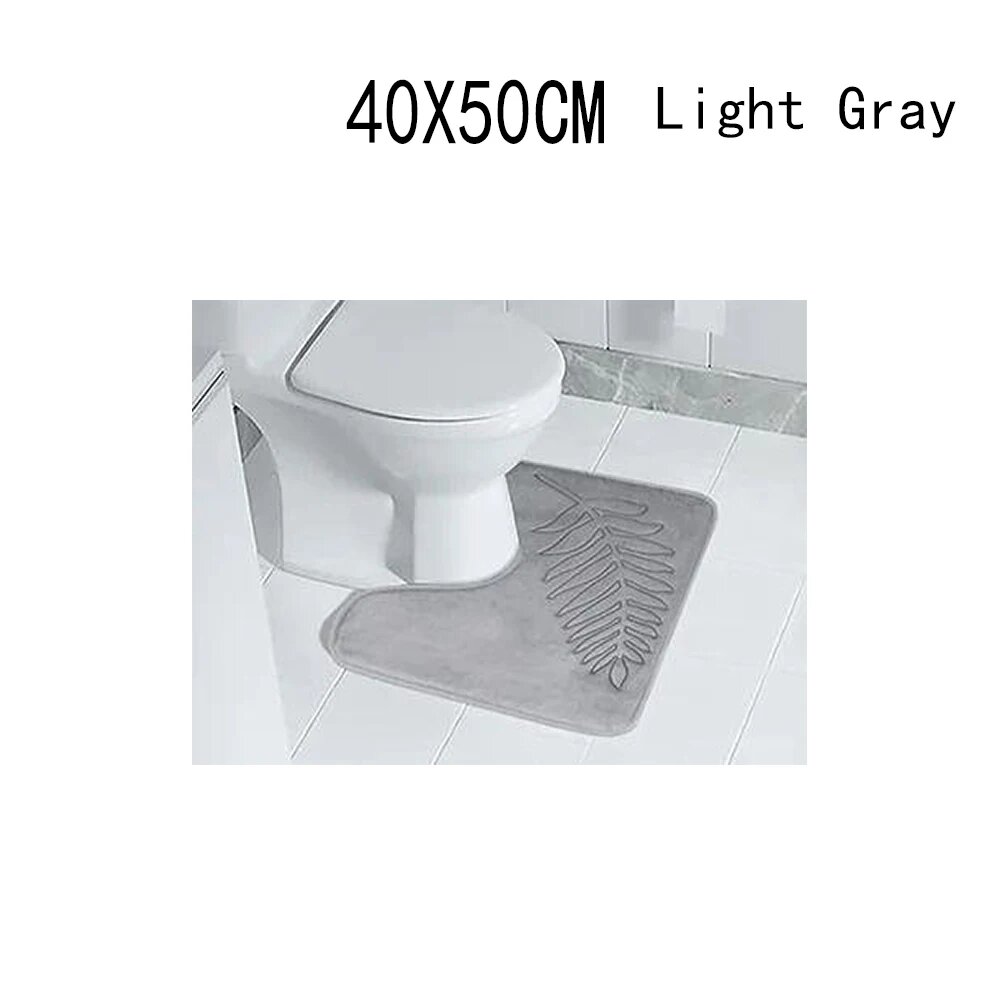 Черный влаговпитывающий коврик для ванной из пеноматериала Серый, 40x50cm-light gray
