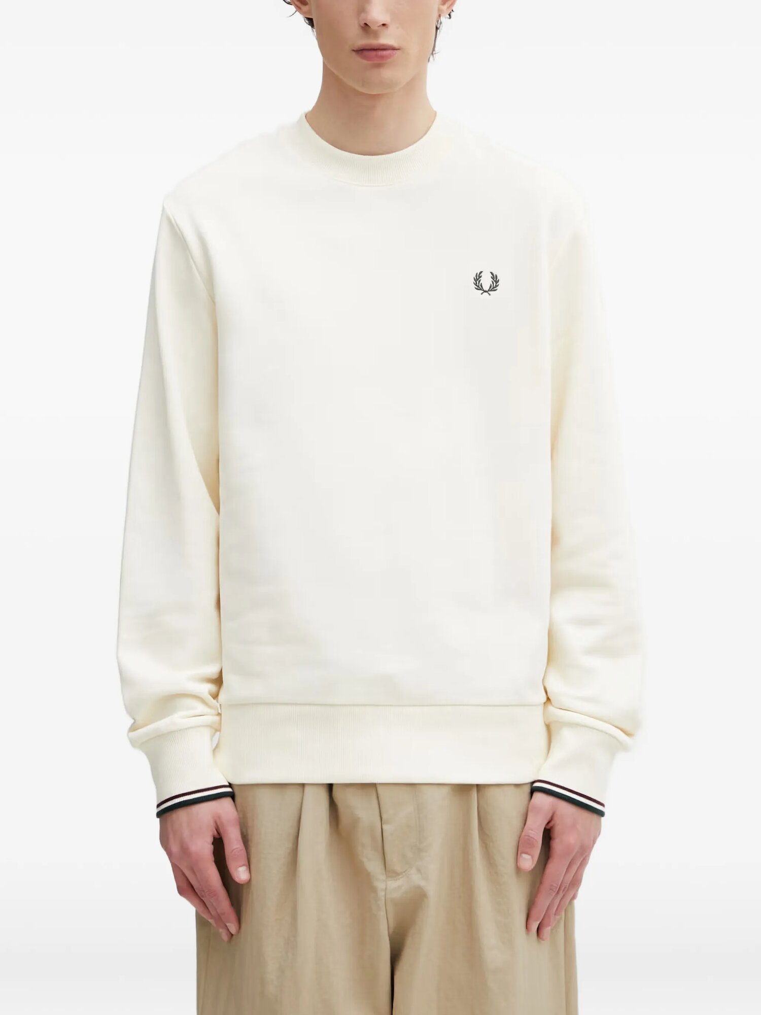 Свитер Logo-embroidered tipped-cuff sweater