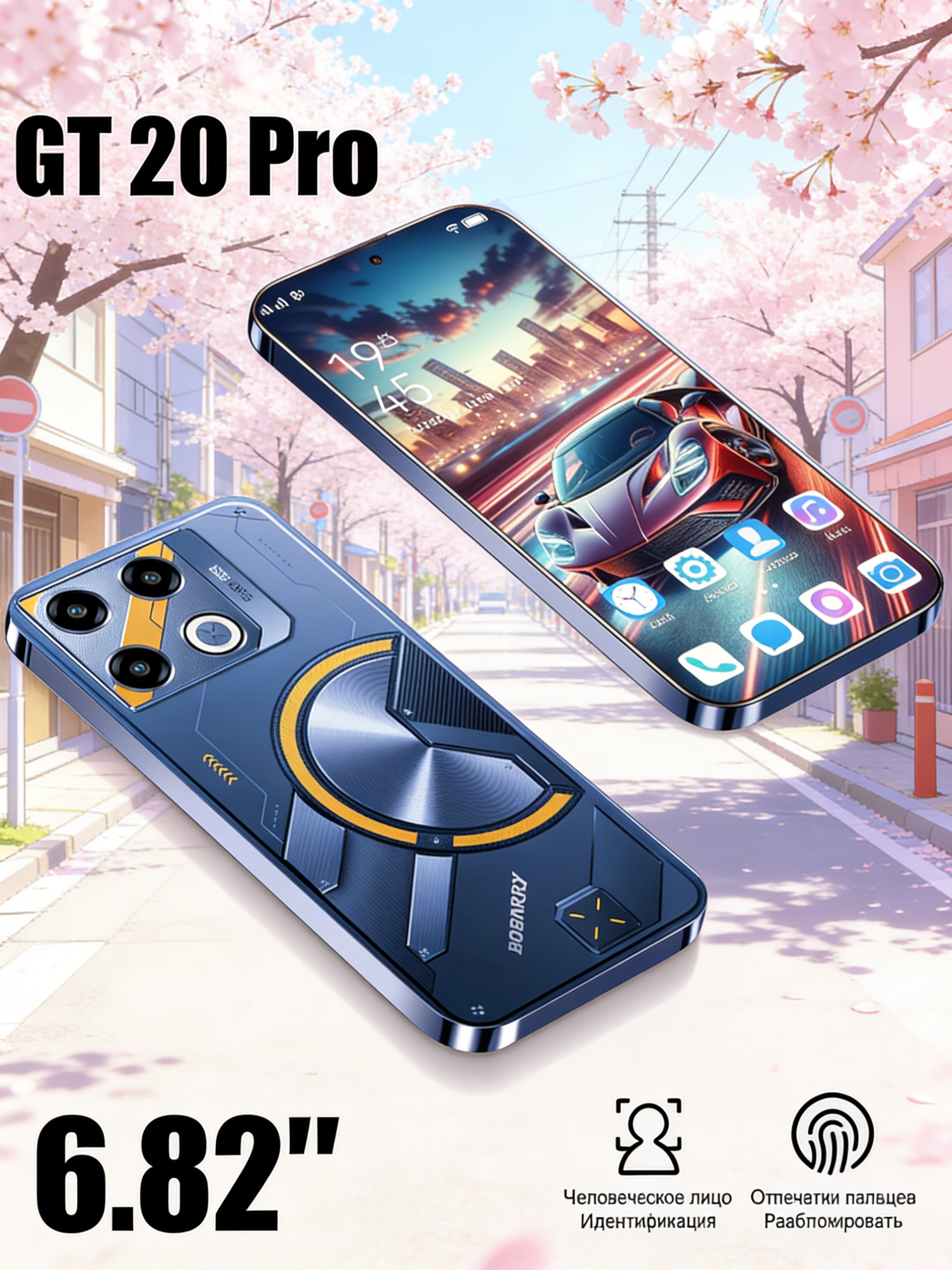 Смартфон GT20 Pro 5G Большой дисплей, быстрая зарядка, гарантия, игровой телефон NFC Snapdragon 8 Gen 3 6,82 дюйма 5G *23