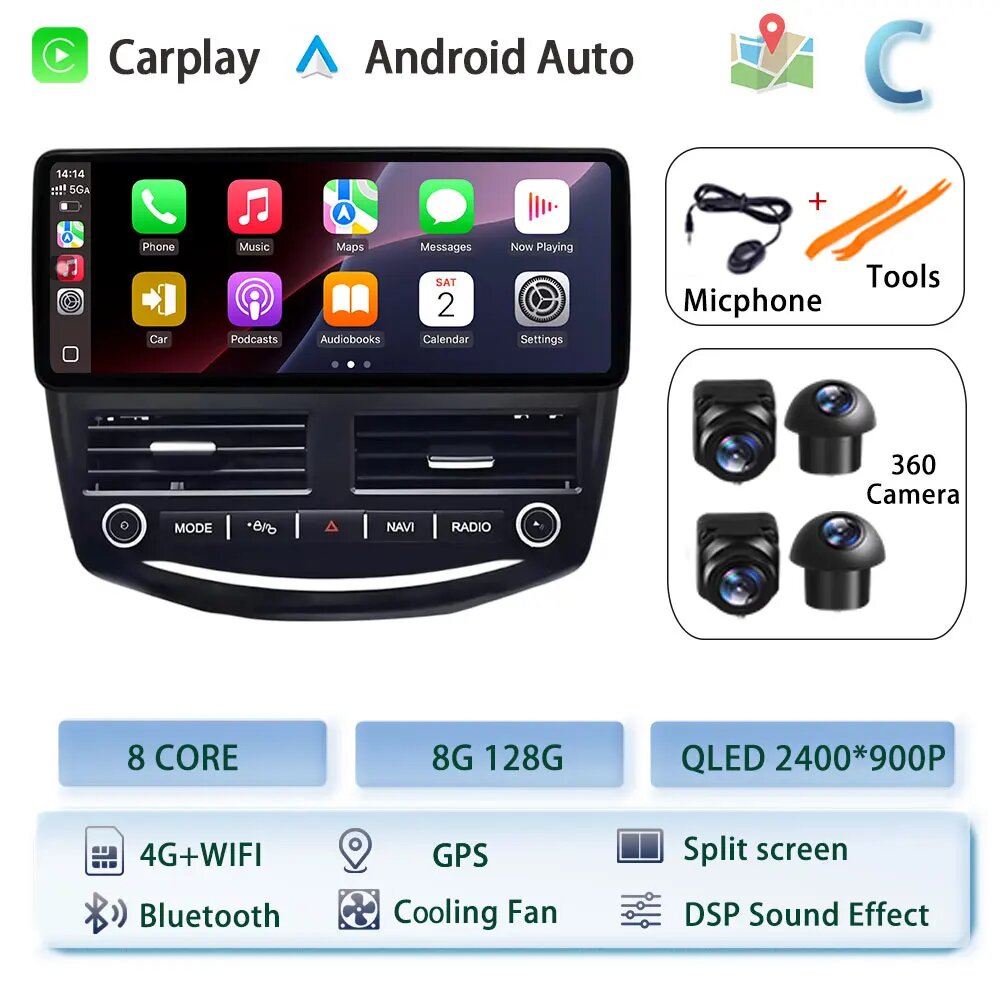 Автомагнитола 12.3" QLED для Ford Focus 3 (2012-2018) Carplay, Android Auto, 8G 1