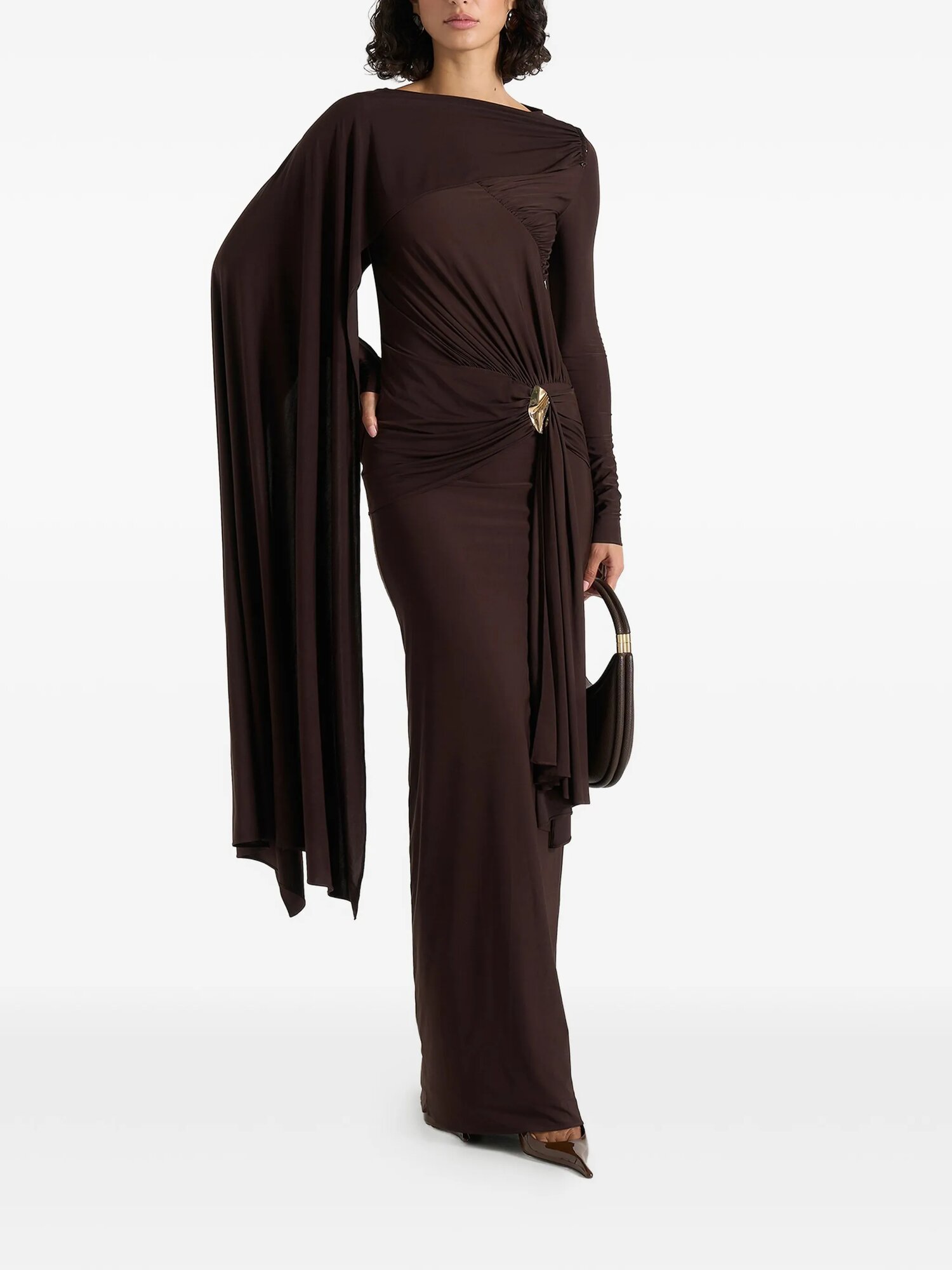 Платье Edena asymmetric ruched draped maxi dress