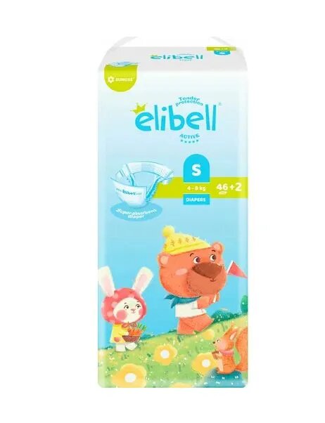 Подгузники детские ELIBELL Active S 48кг, 48 шт.
