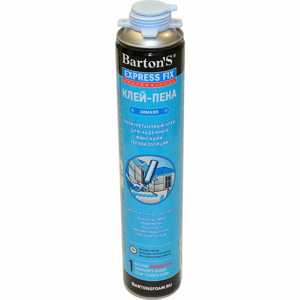 Клей-пена BARTON'S EXPRESS FIX для теплоизоляции, зимняя до -12С, 750 мл BR277