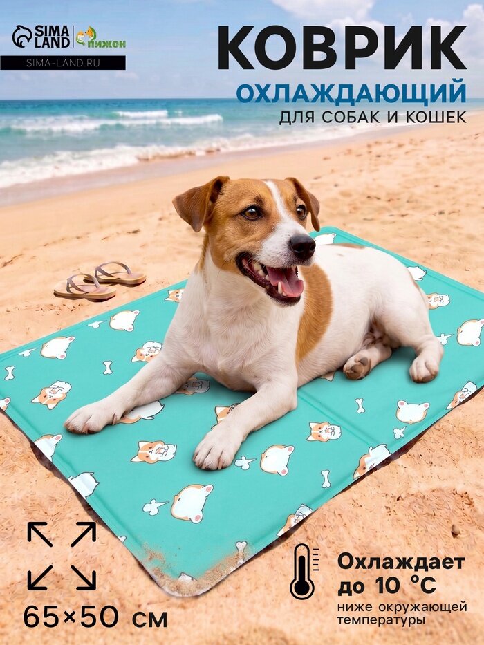Коврик охлаждающий (гель), 65×50 см, корги