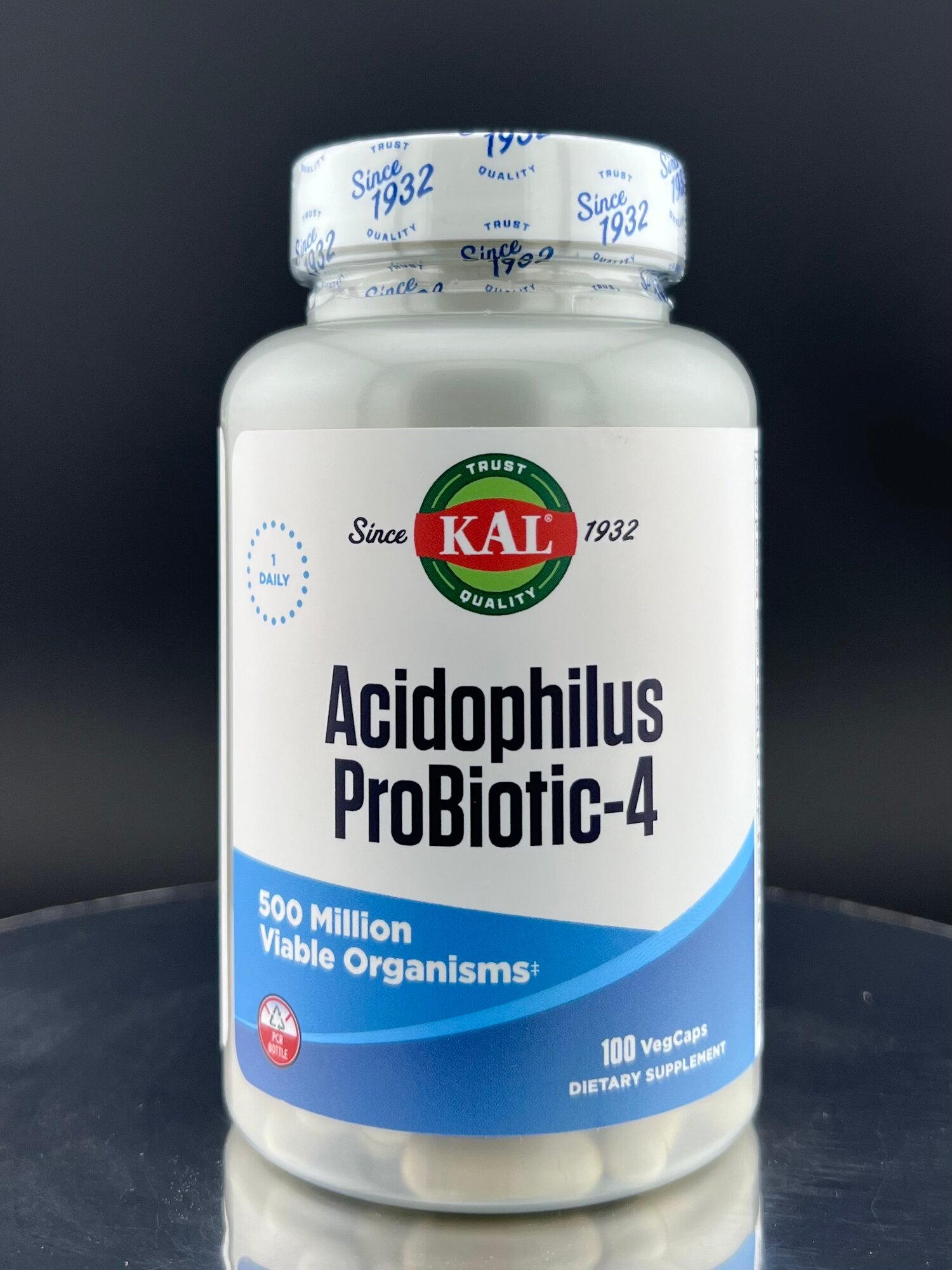 Ацидофильный пробиотик-4, KAL, Acidophilus ProBiotic-4, 100 капсул