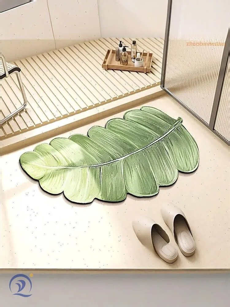 Коврик для туалета с 3D-эффектом из диатомового ила 35x70 см, Треугольный, Резиновая Основа, Эко-стиль