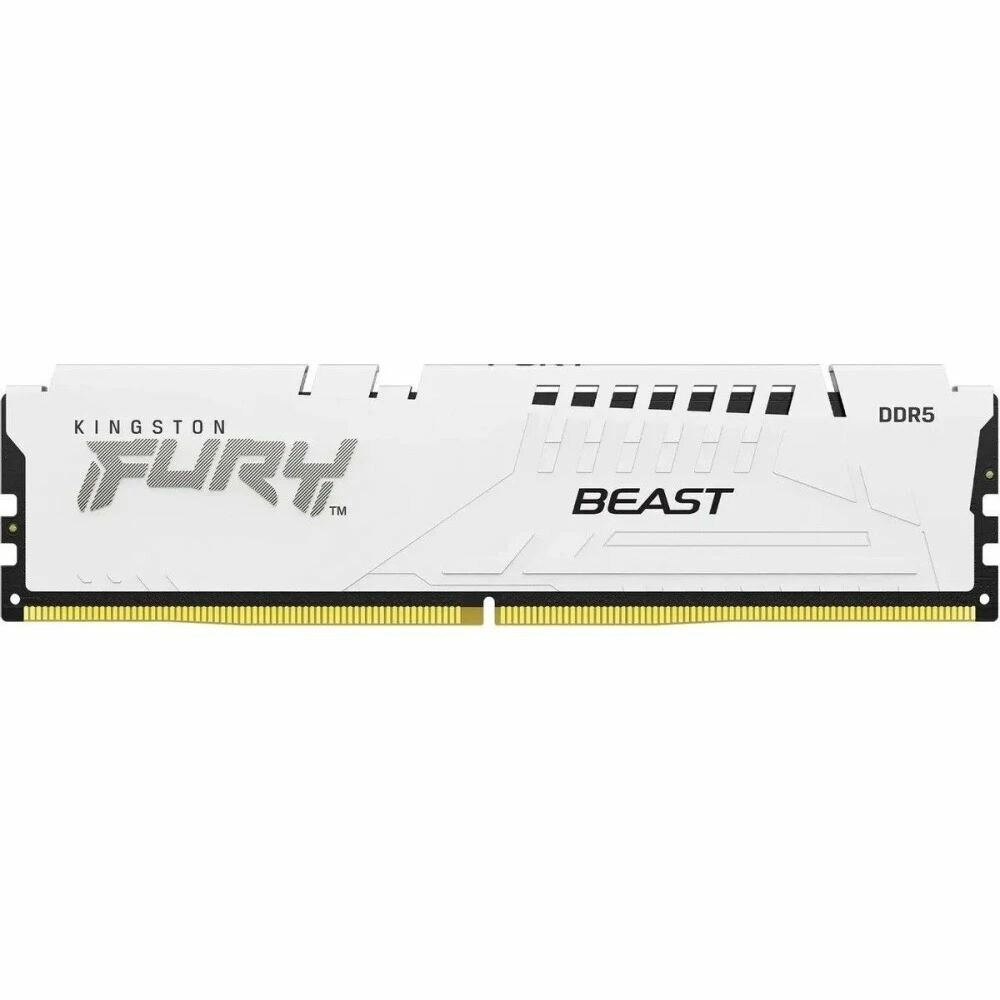Оперативная память Kingston Fury Beast, DDR5, 16Gb (1x16Gb), 6000MHz, CL36, DIMM, с радиатором, белый