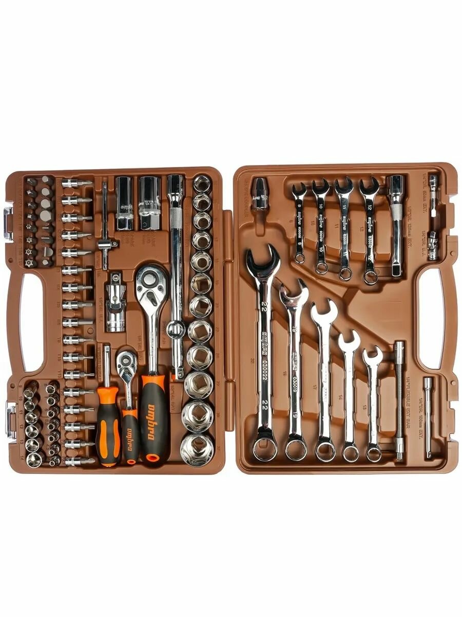 Набор инструментов универсальный 82 предмета (1/4", 1/2"DR) Ombra OMT82S