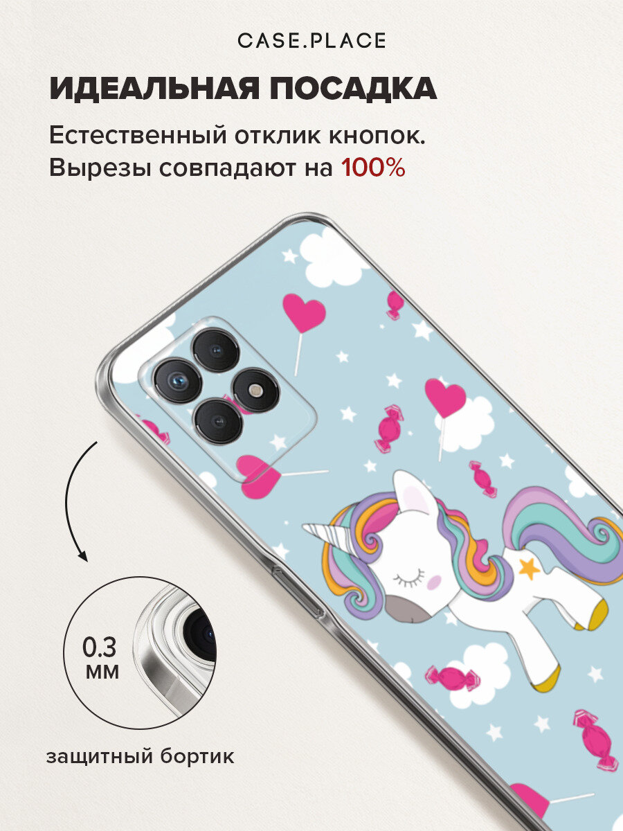 Чехол на Realme 8i / Реалми 8i с принтом "Сладкий единорожек" — фото 1