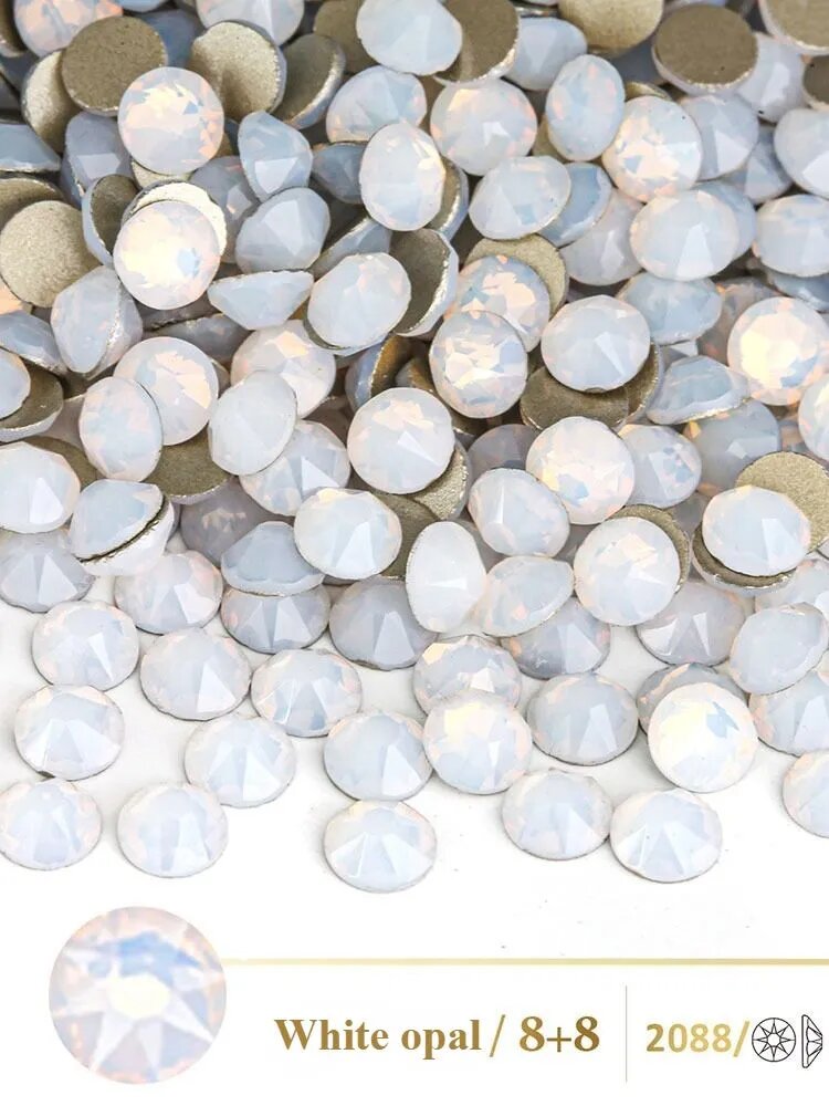 288 штук SS30 White Opal Высочайшее качество 16 Резка холодная 2088 Стразы
