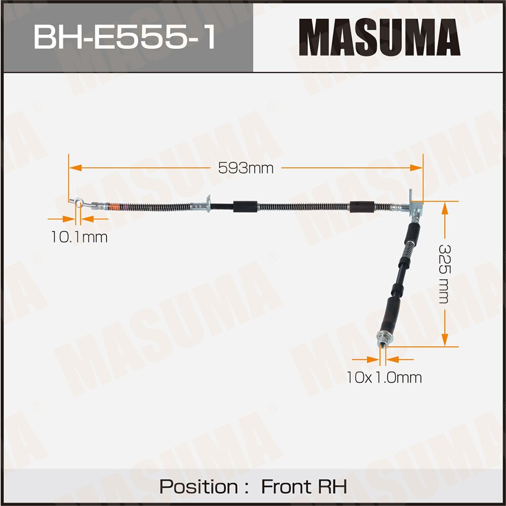 Шланг тормозной передний правый Masuma BH-E555-1