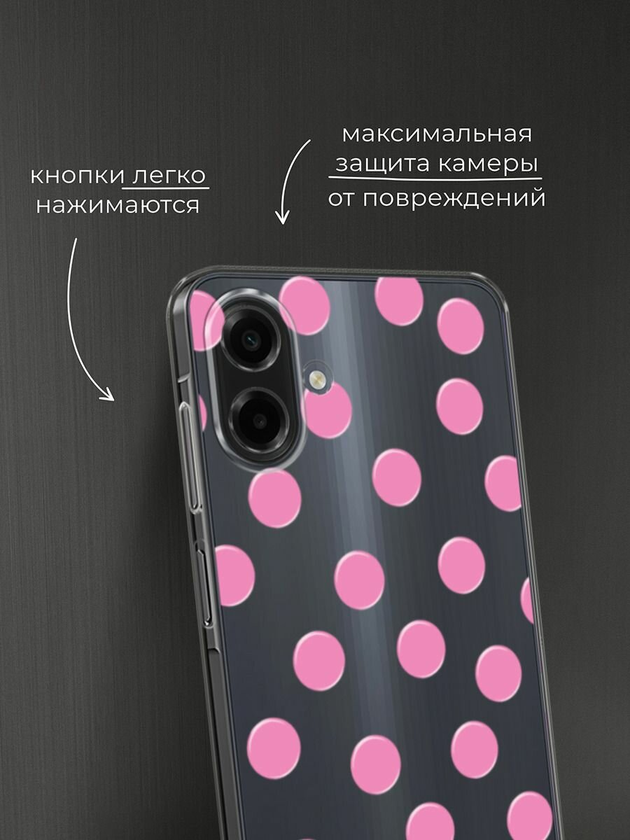 Силиконовый чехол на Samsung Galaxy A07 / Самсунг А07 с принтом Фон в горошек — фото 1