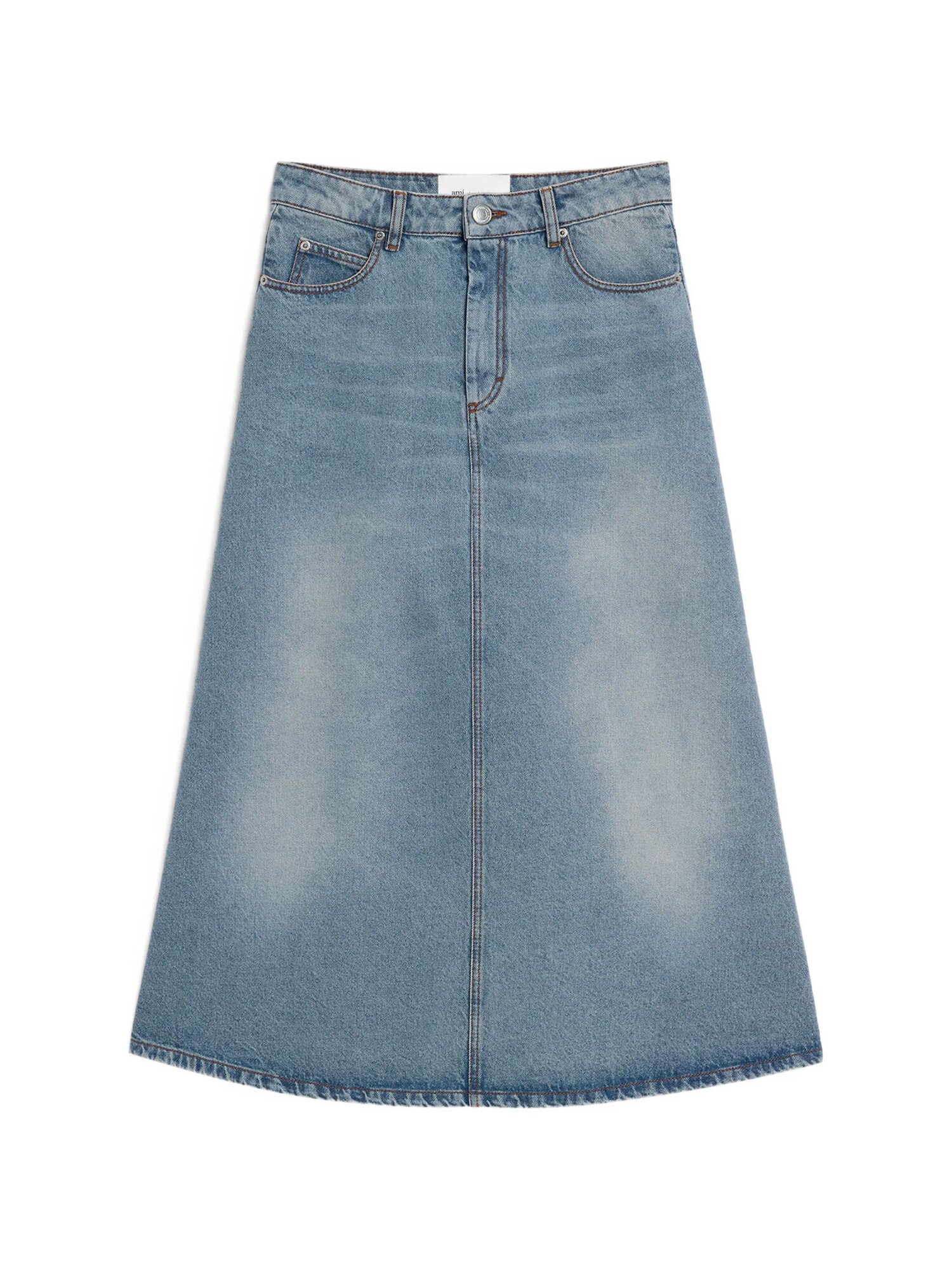 Юбка Ami Paris Long A-line cotton skirt
