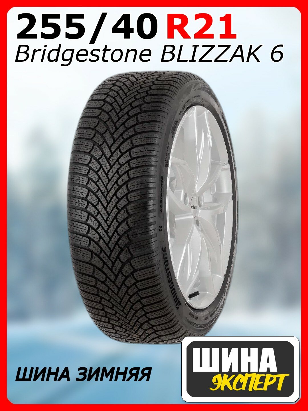 Шина зимняя нешипованная Bridgestone 255/40/21 W 102 BLIZZAK 6 XL для легковых автомобилей 20493