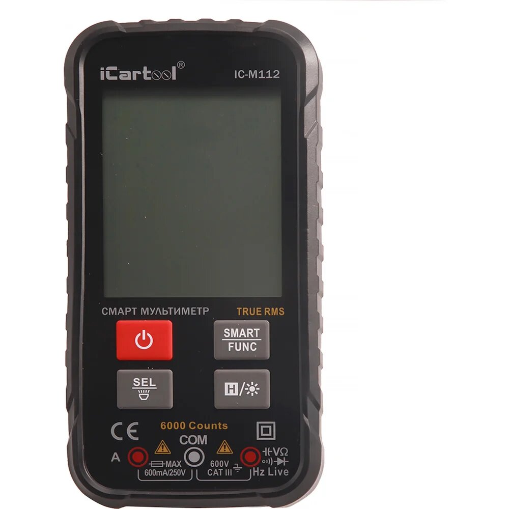Цифровой смарт мультиметр iCarTool с подсветкой экрана CATIII 600V, TrueRMS, AC/DC IC-M112 — фото 1