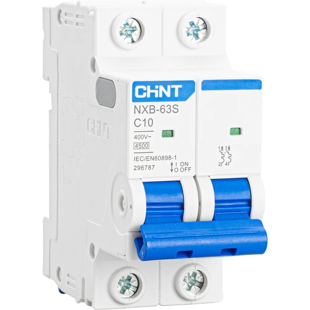 Автоматический, CHINT, выключатель CHINT NXB-63S 2P 10А 4.5kA характеристика