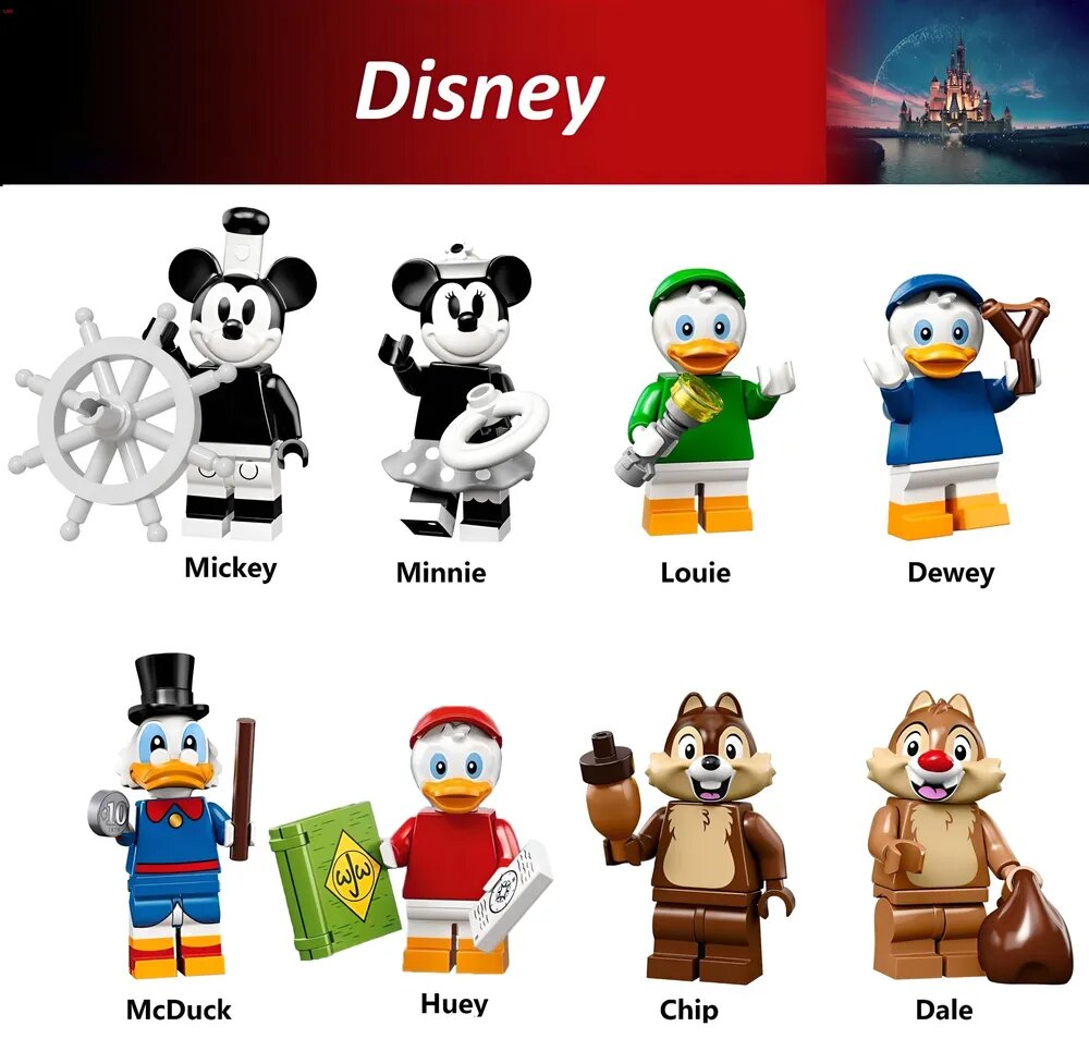 8 Минифигурок Disney Утиные Истории, Чип и Дейл, Микки