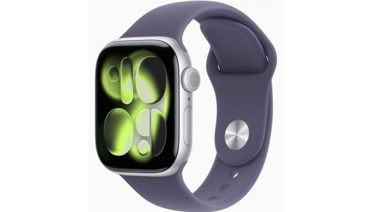 Часы Apple Watch Series 11 46mm Silver Aluminium Case With Purple Fog Sport Band S/M (Серебристый/Фиолетовый)