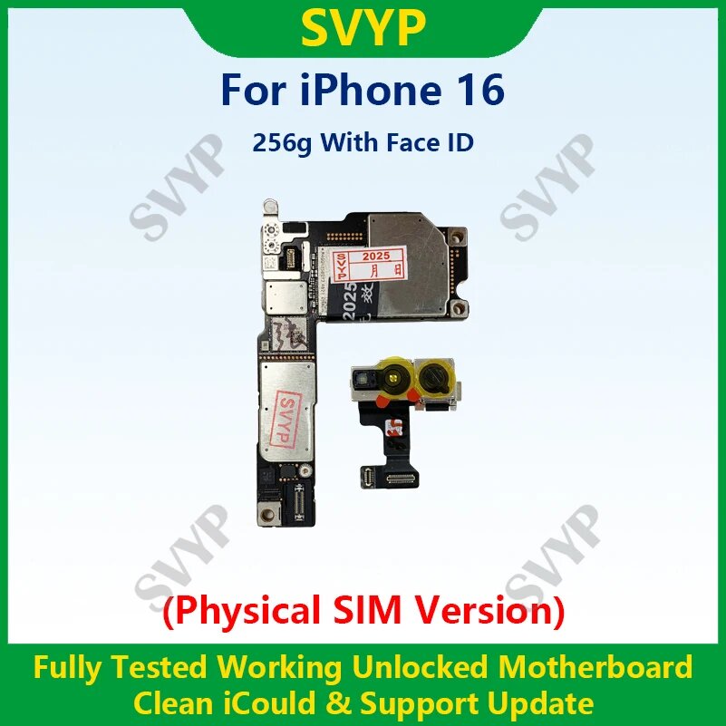 Полностью протестирована, 100% рабочая материнская плата для iPhone 16ProMax, 16 256g Face ID