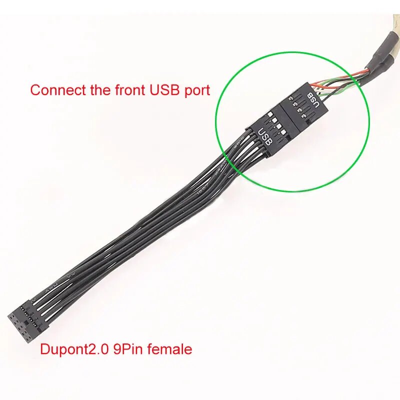 Angitu кабель-переходник USB 9Pin 2.0-2.54 мм 2.0 F to 2.54 M 10CM