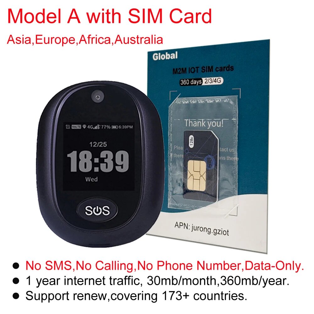 GPS-трекер Model A с SIM-картой, 360мб/год