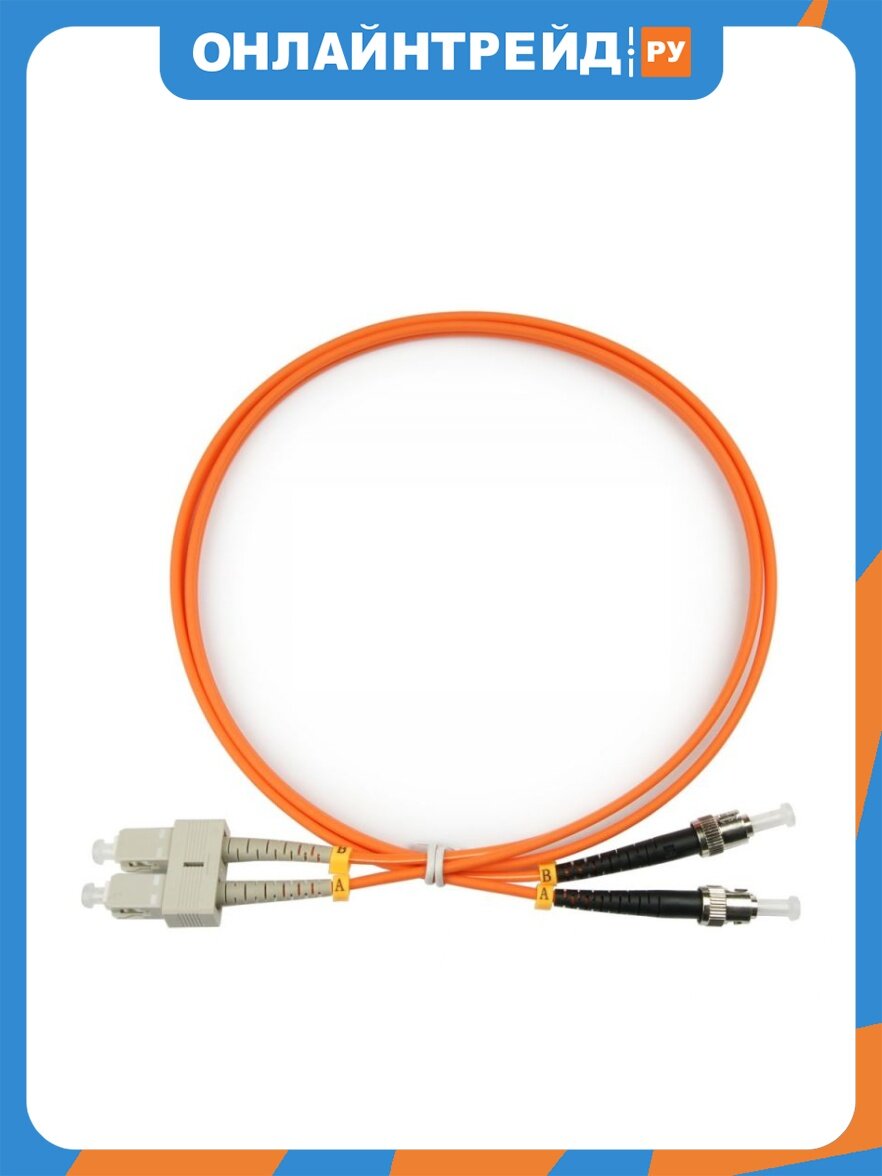 Патч-корд оптический Toplan , дуплексный, SC/PC-ST/PC, MM 62,5/125 (OM1), 100 м, LSZH