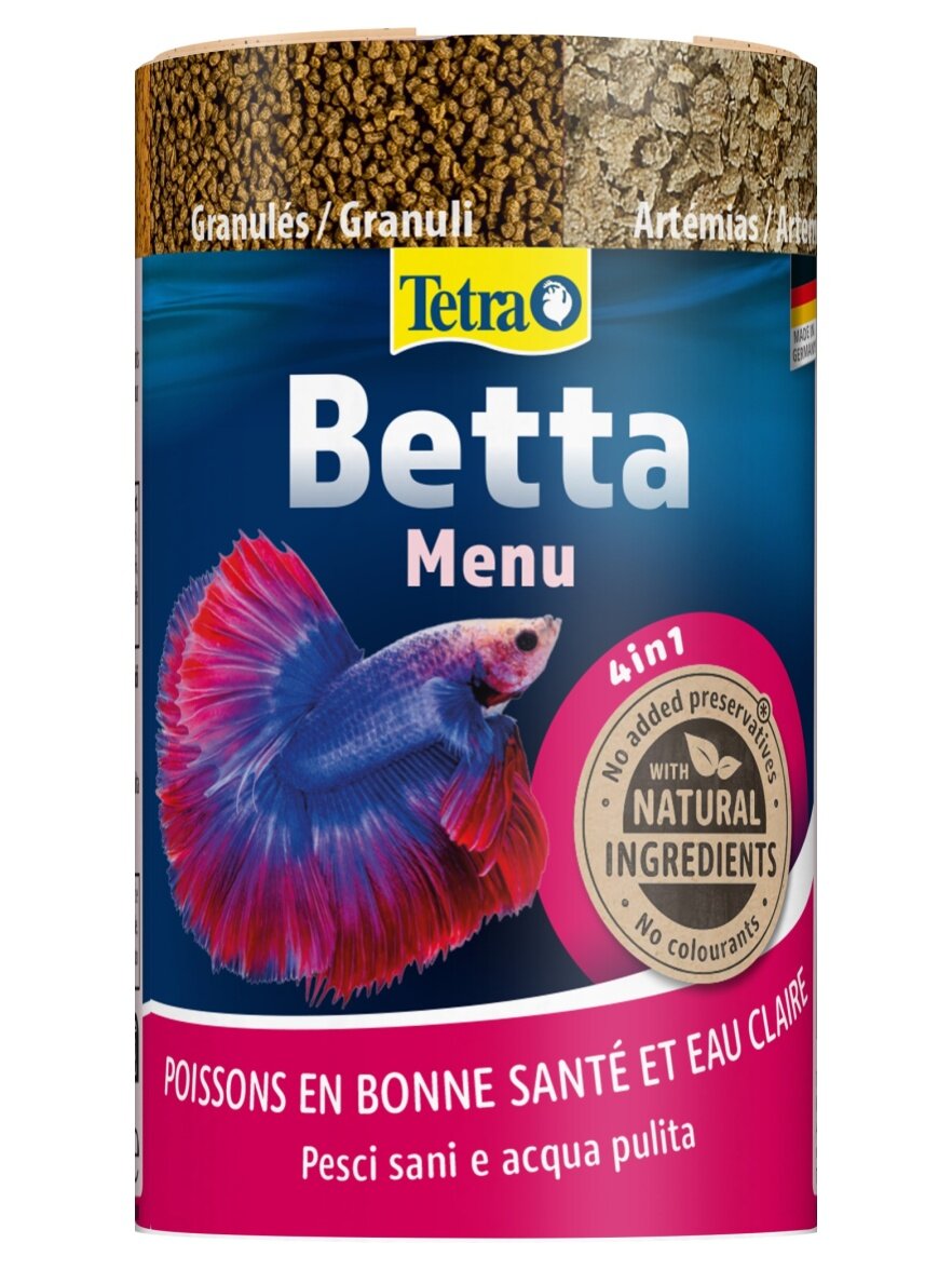Корм для всех видов петушков Tetra Betta Menu 4 в 1, гранулы 100 мл