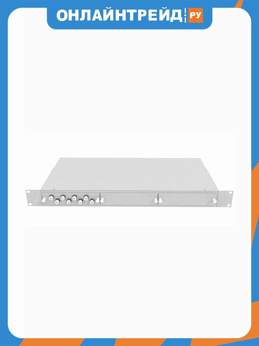 Кросс оптический Toplan , стоечный 19", 8 FC/UPC адаптеров, MM, 1U, серый, укомплектованный (КРС-Top-1U-08FC/U-OM2-GY)