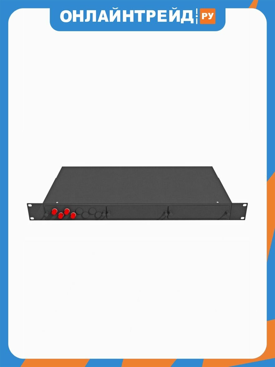 Кросс оптический Toplan , стоечный 19", 4 FC/UPC адаптера, SM, 1U, черный, укомплектованный (КРС-Top-1U-04FC/U-OS2-BK)