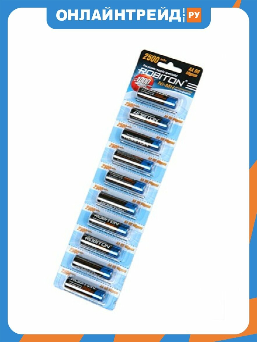 Аккумулятор Robiton LR6 AA 2500 mAh (уп 10 шт)