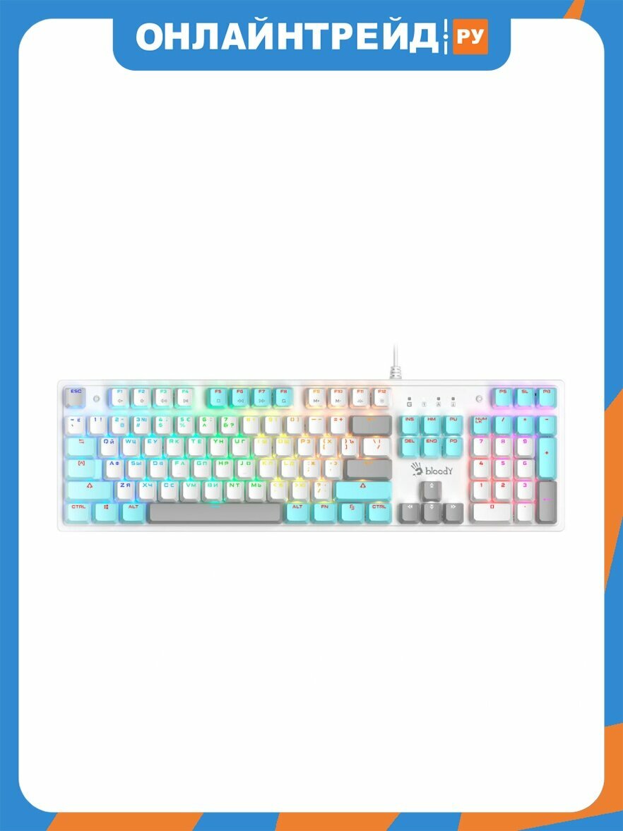 Клавиатура A4TECH Bloody S510N механическая белый USB for gamer LED (S510N ICY WHITE)