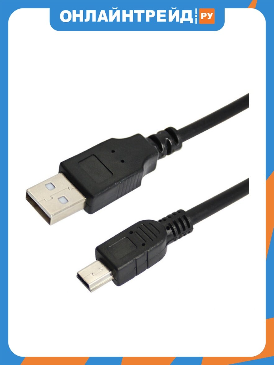 Кабель Rexant USB-A - miniUSB 1 А, 0.2 метра