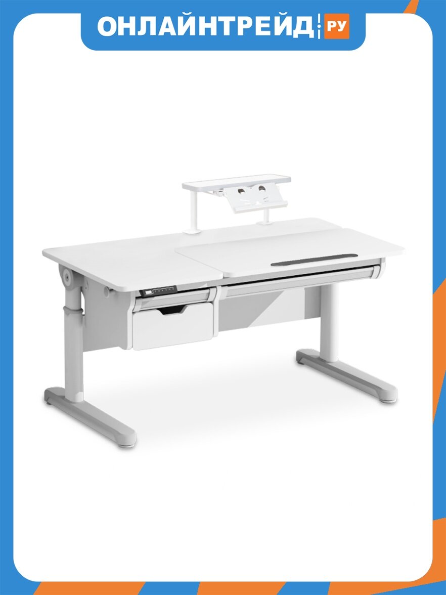 Парта с электроприводом Ergokids Electro 730 WG + полка BD-S50 White
