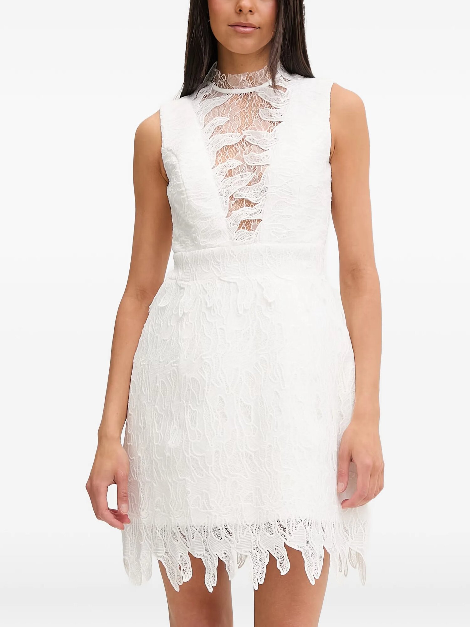 Платье Lace-embroidered sleeveless mini dress