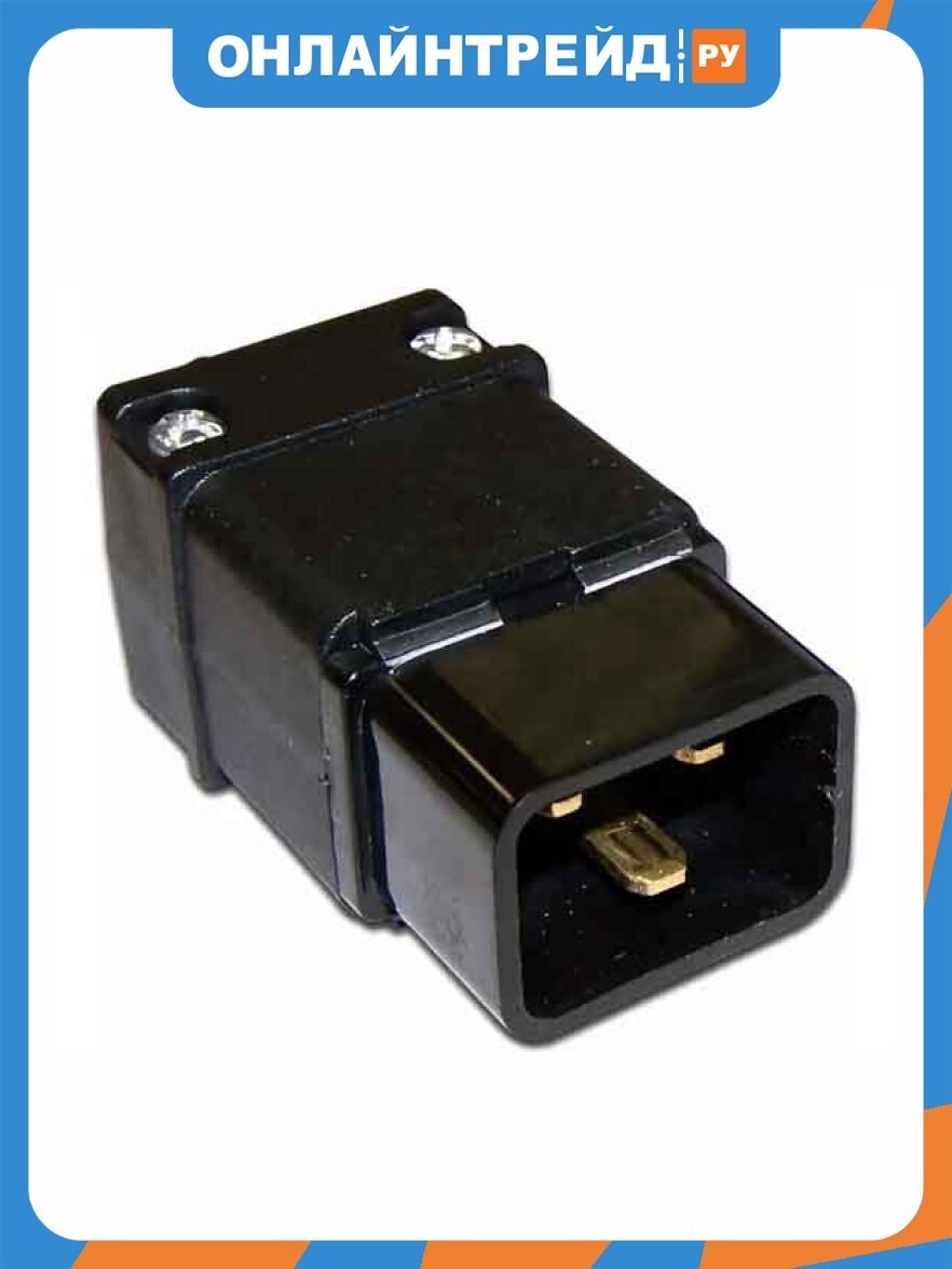 Вилка Lanmaster LAN-IEC-320-C20, IEC 60320 C20, 16A, 250V, прямая, разборная, черная
