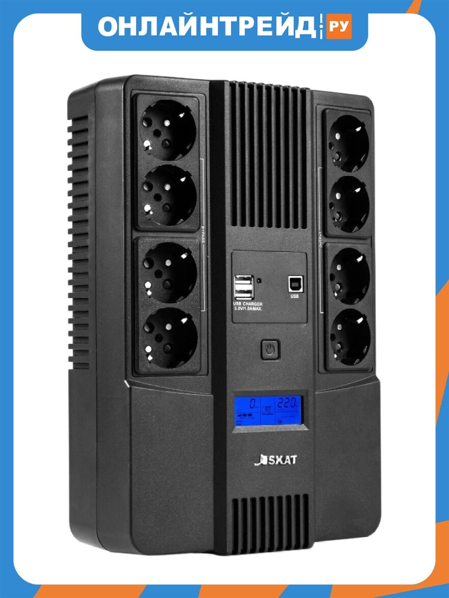 ИБП Бастион 1000-AID-IN-1x9-8 600Вт 1000ВА черный