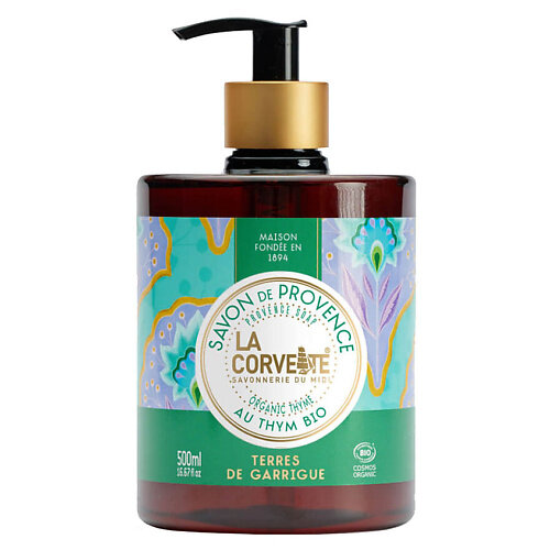 LA CORVETTE Мыло жидкое органическое Гарригские земли Organic Thyme Provence Soap, 500 мл