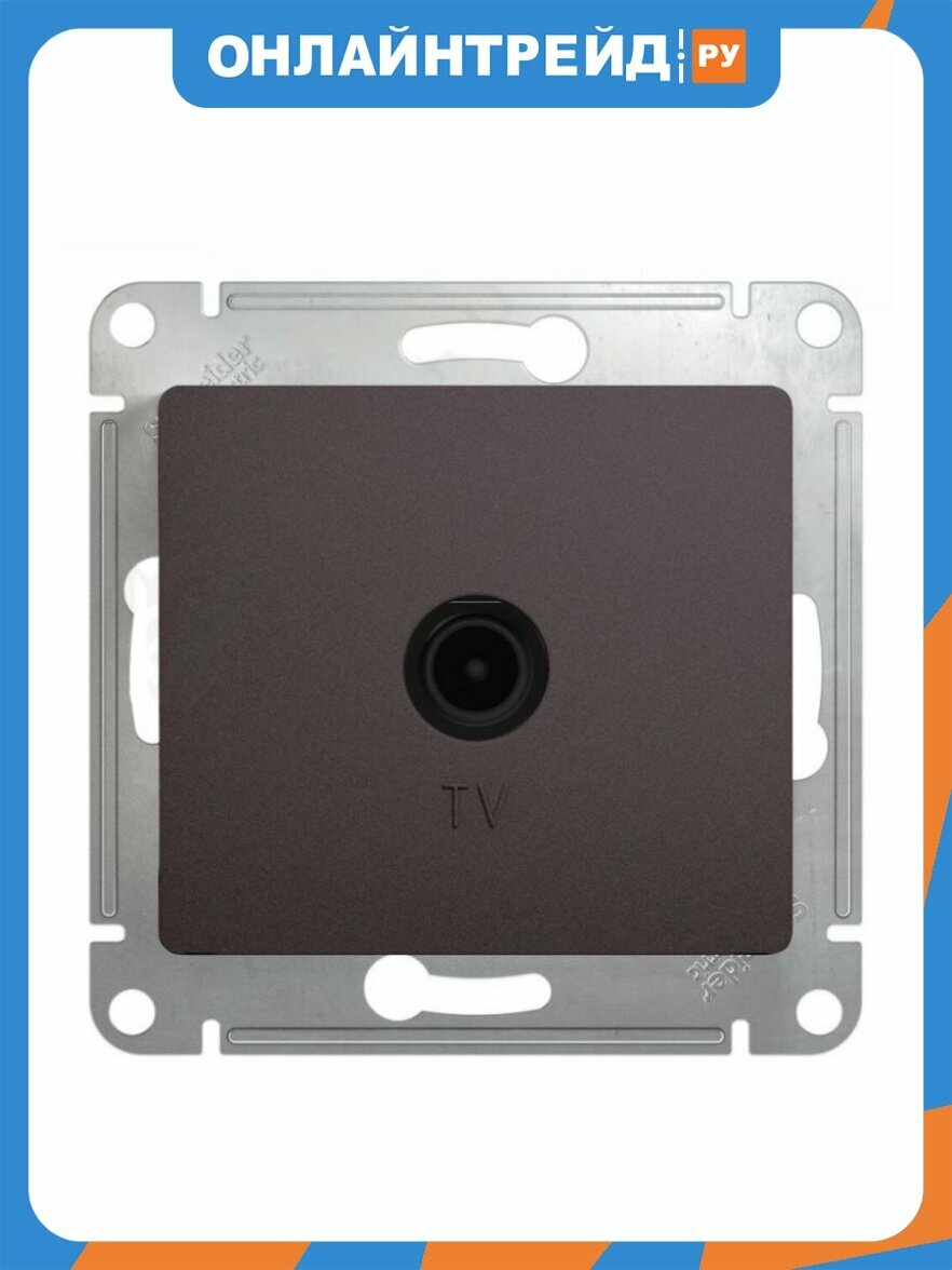 Розетка TV Systeme Electric (schneider Electric) SCHNEIDER ELECTRIC GLOSSA оконечная 1DB, механизм, графит, GSL001391