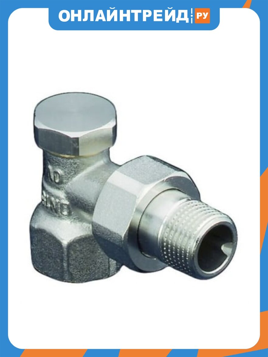 Вентиль Oventrop Combi 2, DN-20, 3/4", ВН, угловой, никелированный, НГ со штуцером